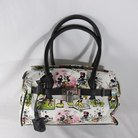 Disney | Bags | Disney Mickey Minnie Mouse Satchel Purse Faux Leather ...